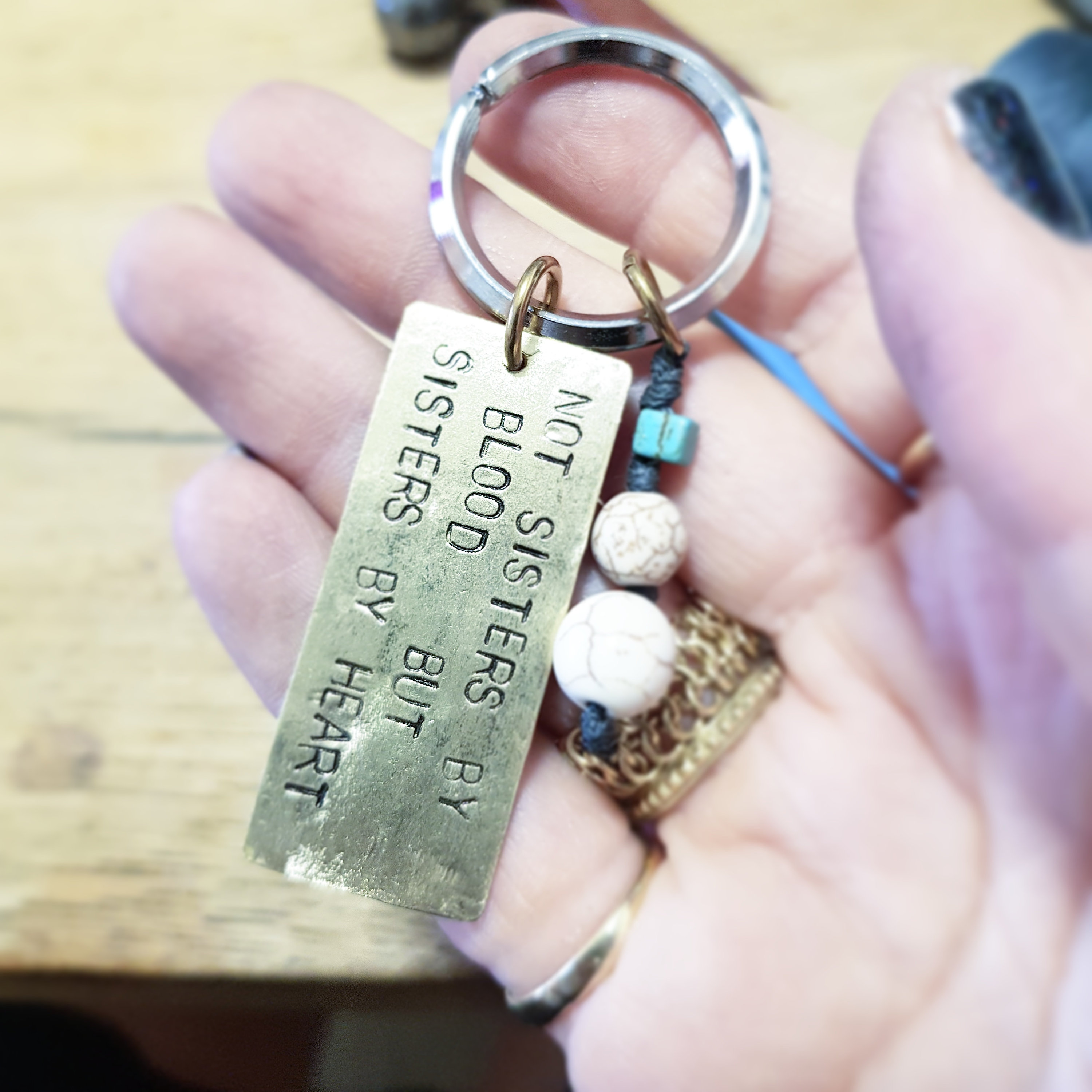 Keychains for Women, Sisters by Heart, Brass Keychain, Bff Gifts ...