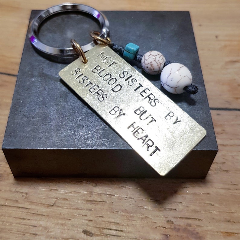 Keychains for Women, Sisters by Heart, Brass Keychain, Bff Gifts ...