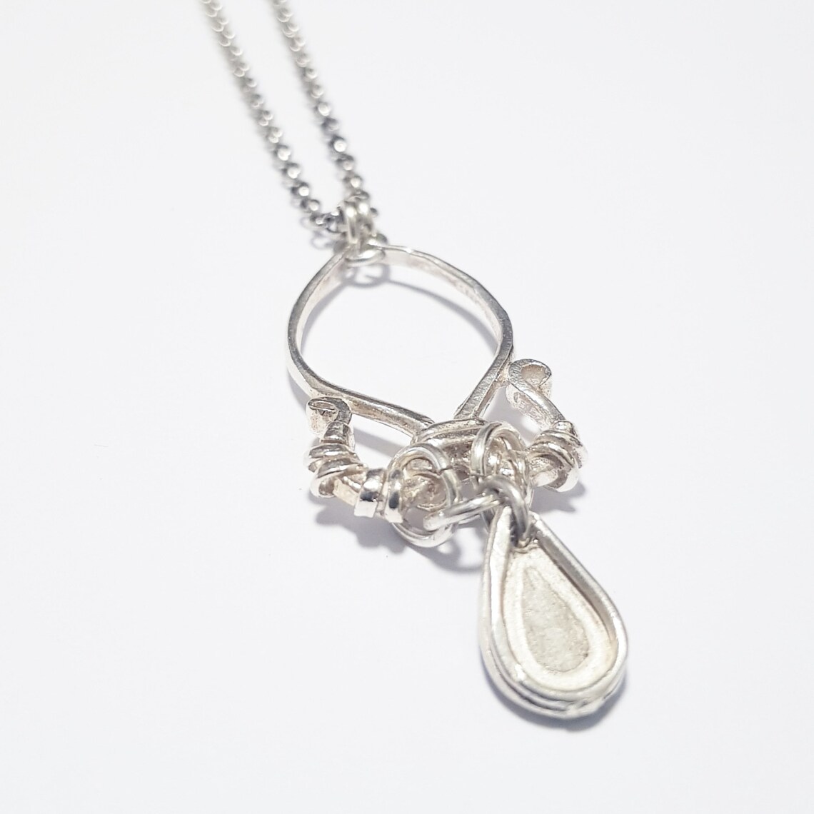 Layered Necklace Silver Necklace Drop Necklace Silver | Etsy