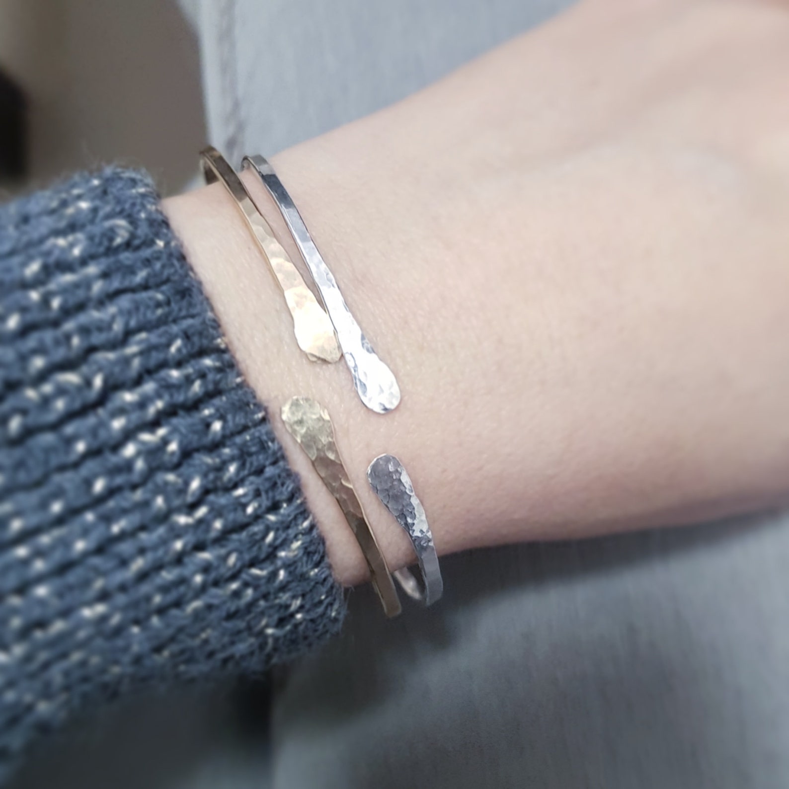 Bracelet Set, Bangle Set, Gold and Silver Bangles, Boho Jewelry, Gold ...