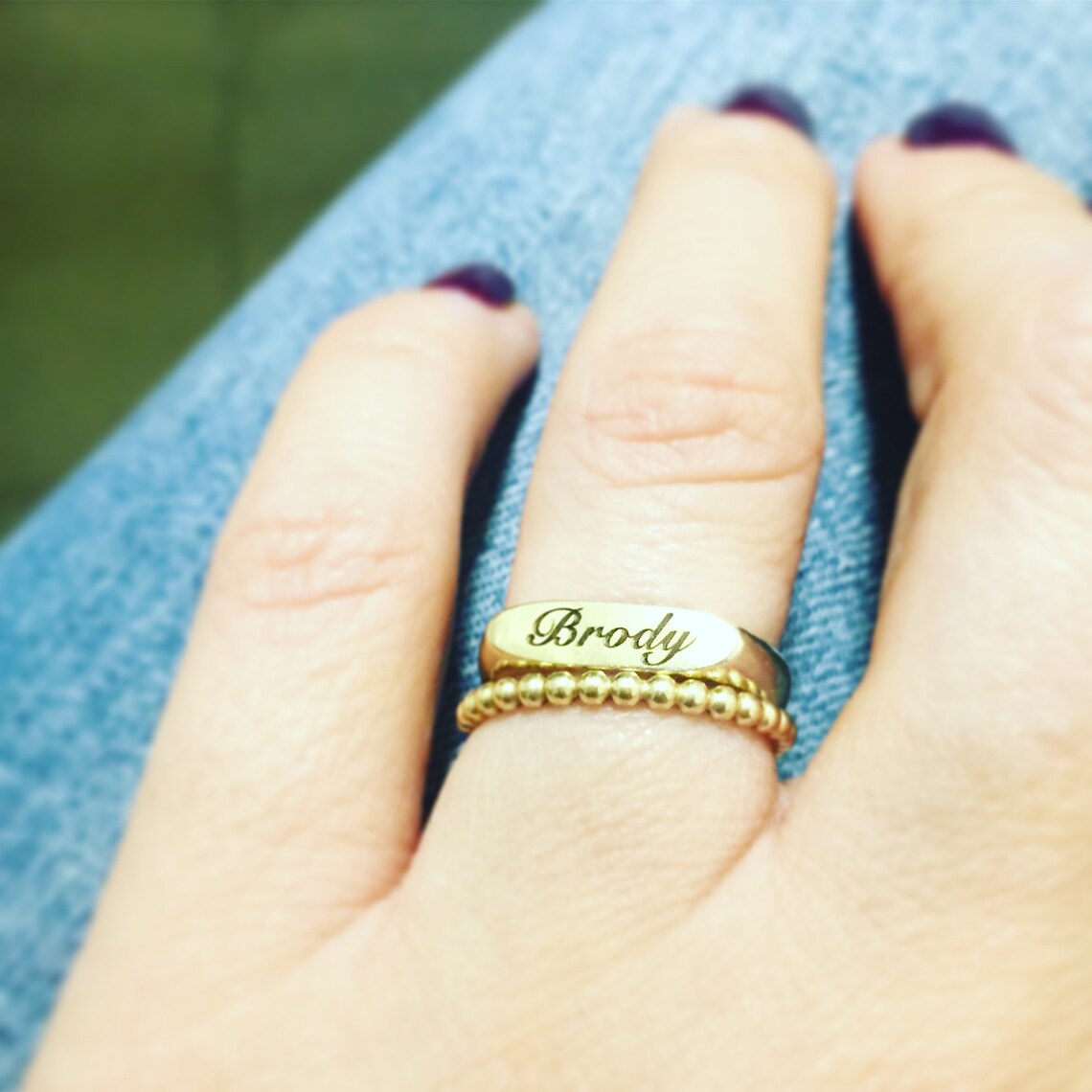 Solid Gold Rings, Ring Set, Gold Rings, Rings for Women, Signet Ring ...