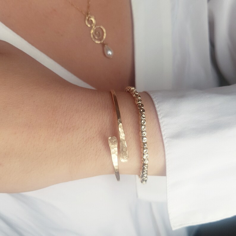 Gold bracelet Gold cuff bracelet Boho jewelry BFF gift | Etsy