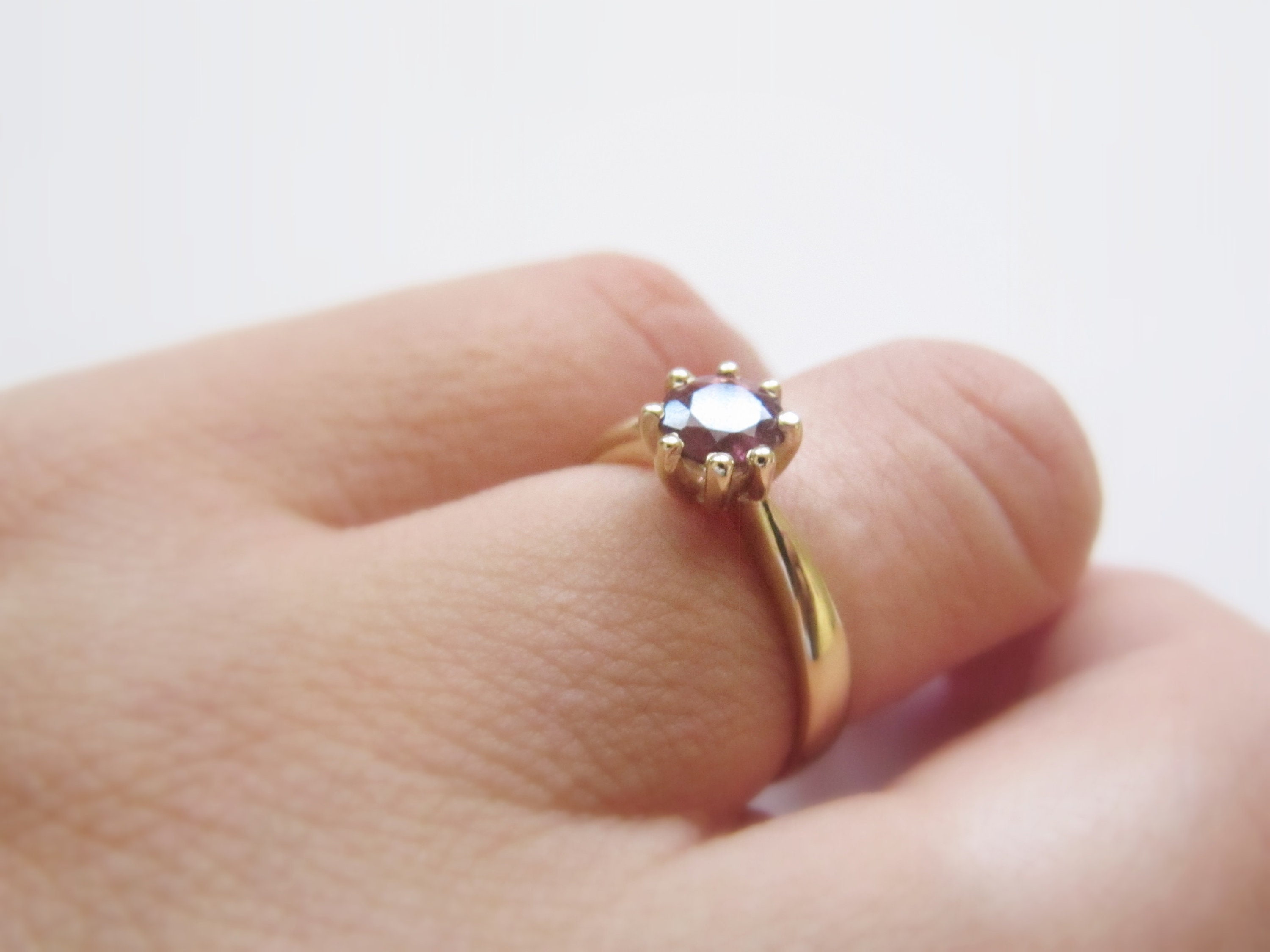 Solid gold ring set Pink tourmaline ring Gold peridot ring | Etsy