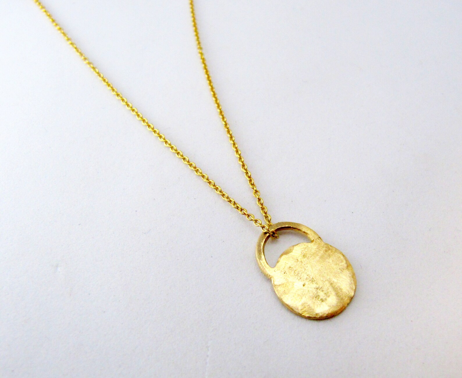 Solid Gold Necklace Gold Coin Necklace Yellow Gold Necklace | Etsy