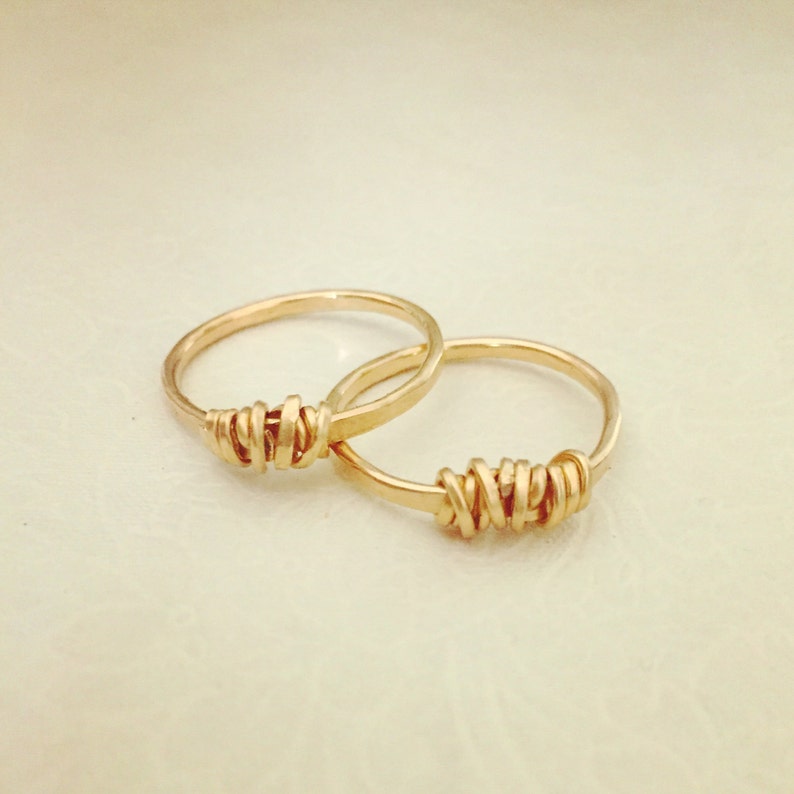 Wrapped wire ring Stacked gold ring Wrapped gold ring | Etsy