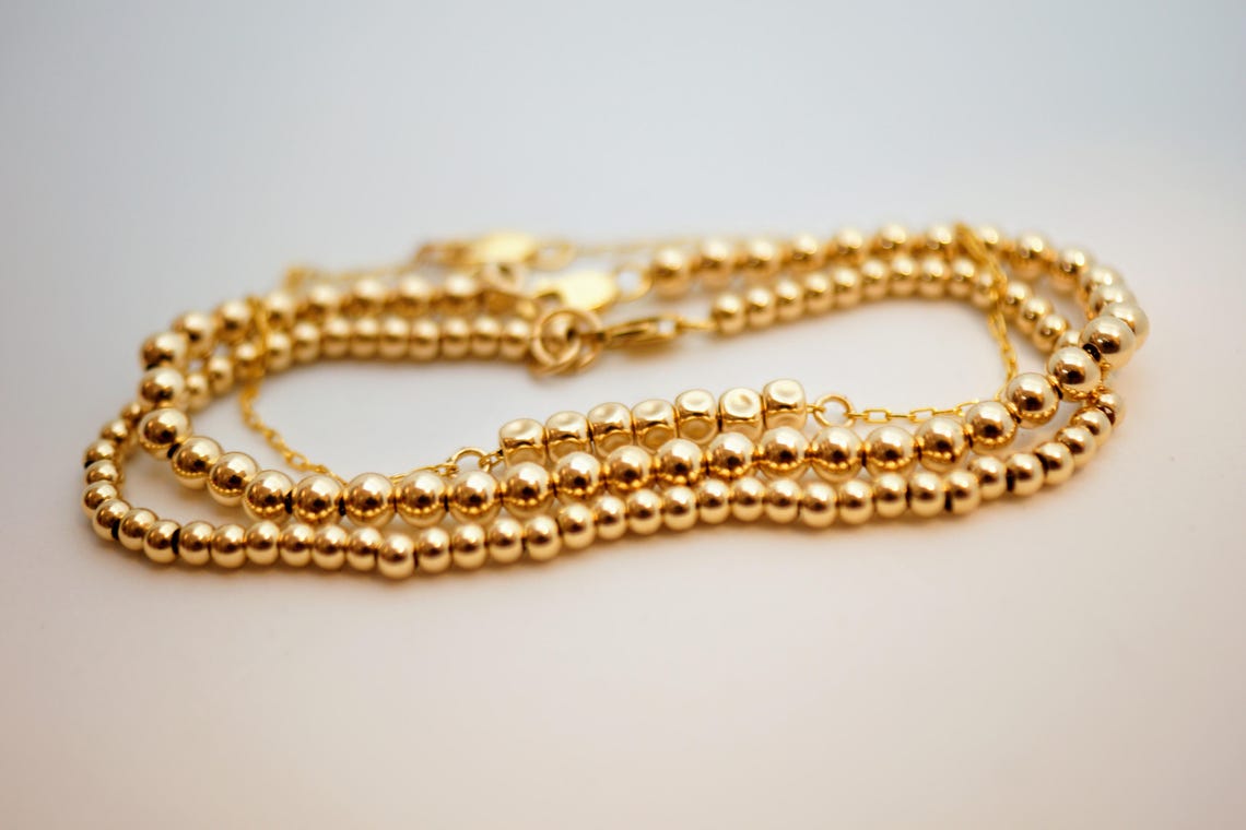 Gold Bracelets Gold Bracelet Set Gold Stack Bracelets - Etsy Israel