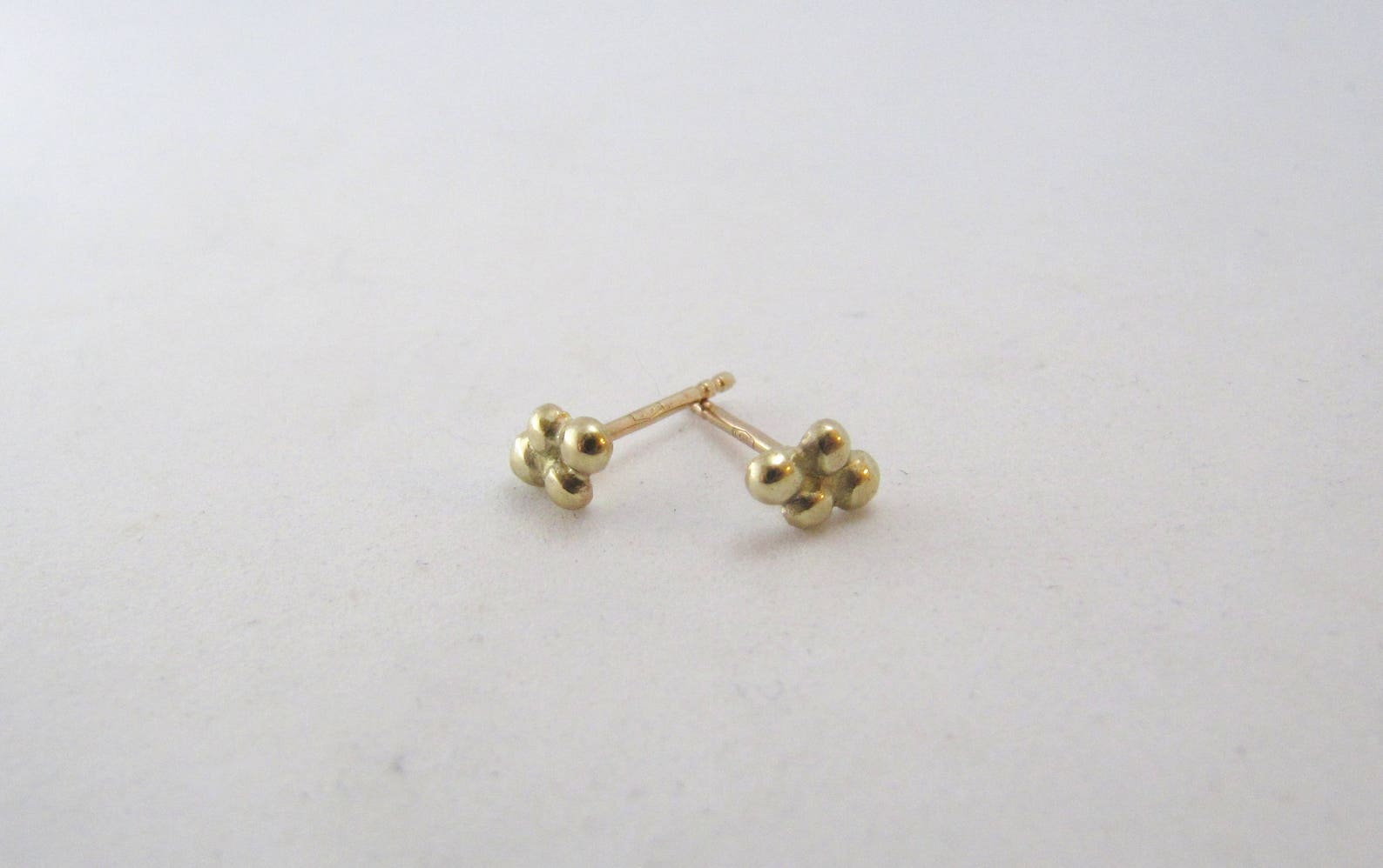 Solid Gold Earrings Gold Stud Earrings 14k Yellow Gold | Etsy