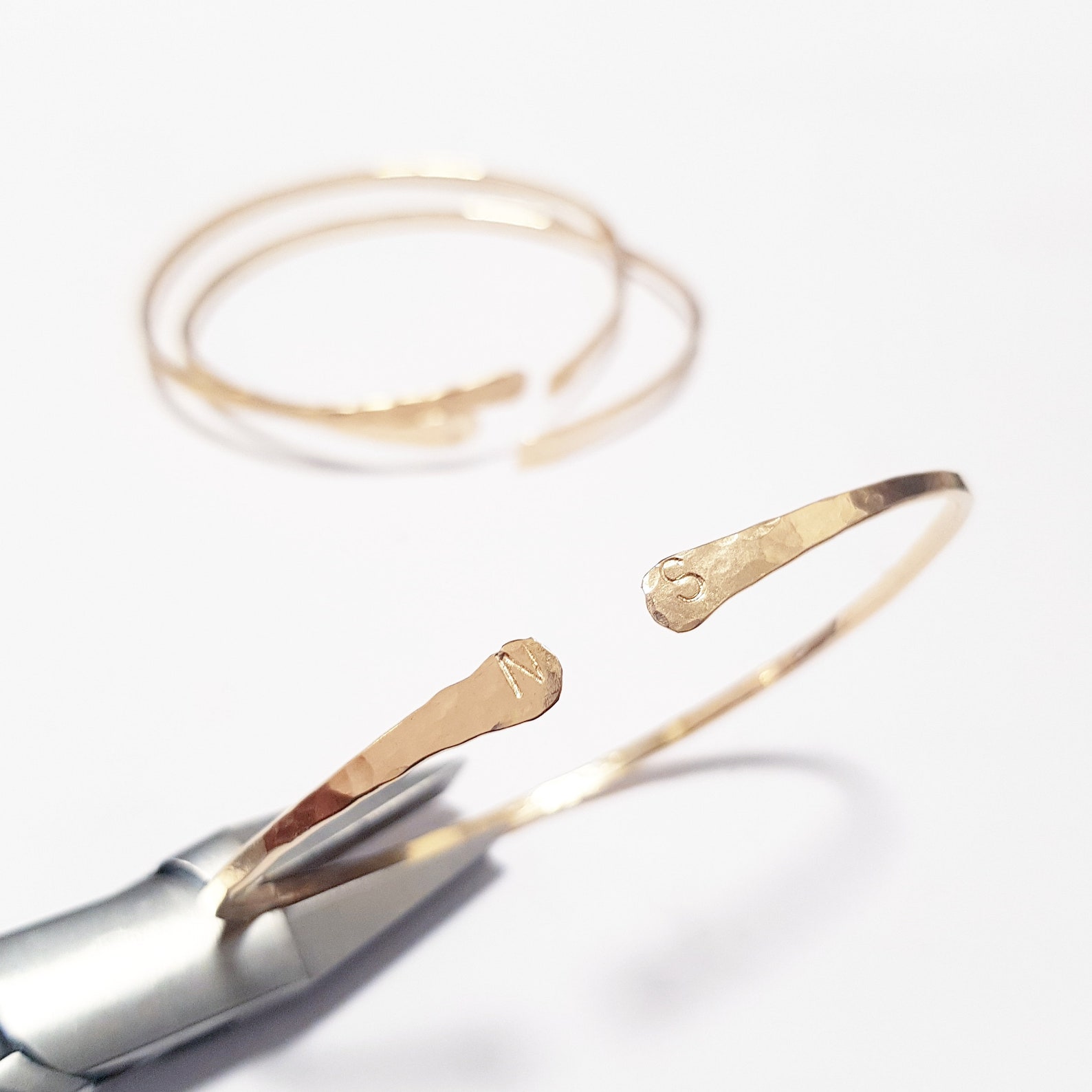 Gold cuff bracelet Gold bracelet Gold bangle Initials | Etsy