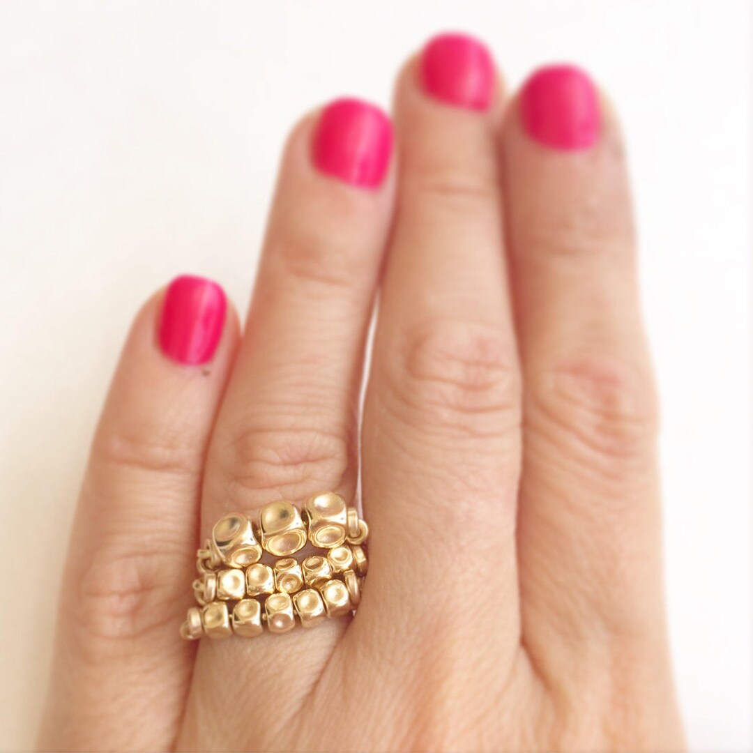 Gold Rings Set, Minimalist Rings, Stacking Rings Set, Simple Rings ...