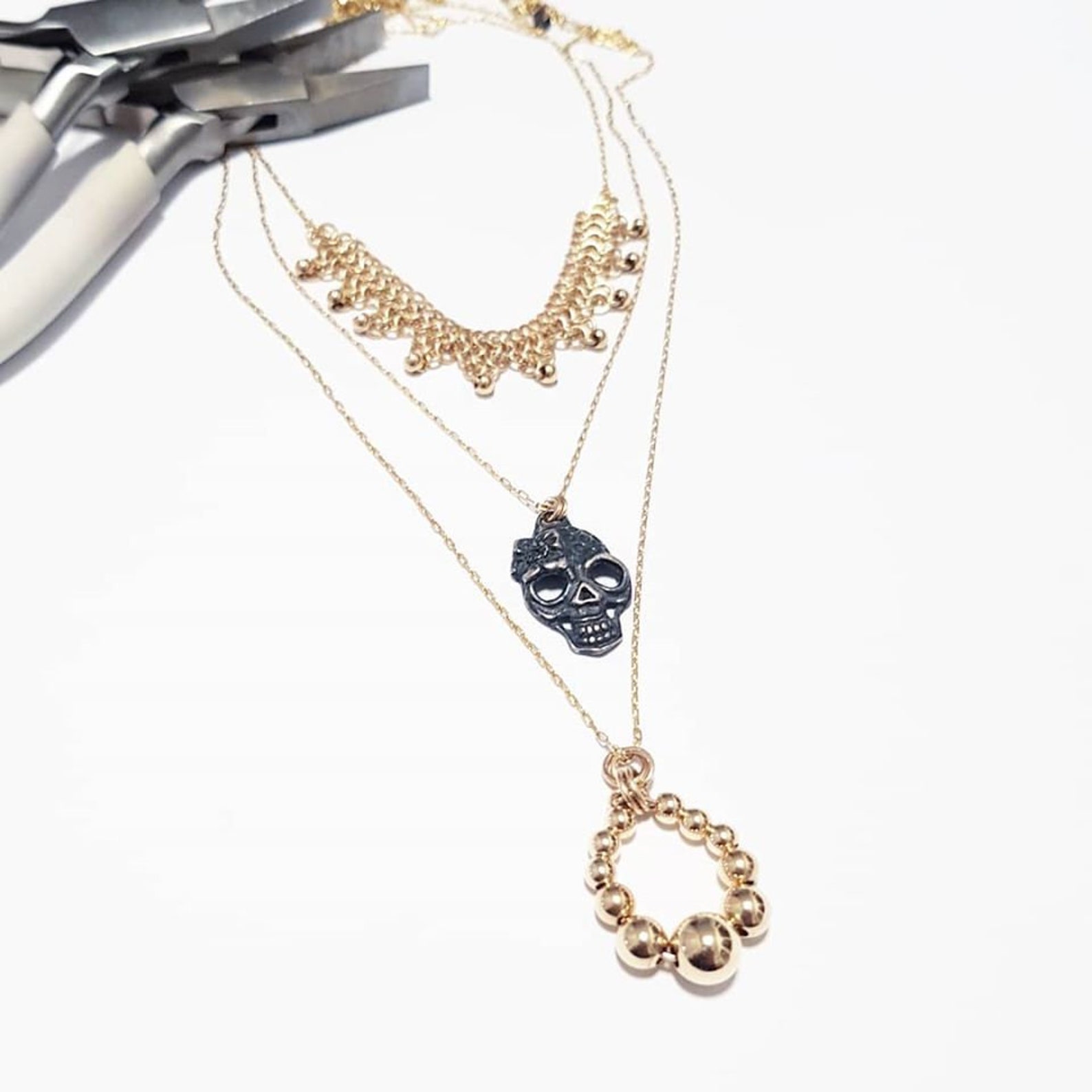 Gold Chainmail Necklace, Gold Filled Necklace, Boho Necklace, Byzantine ...