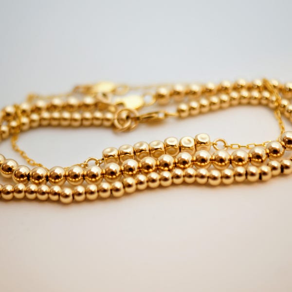 Gold Bead Bracelet - Etsy