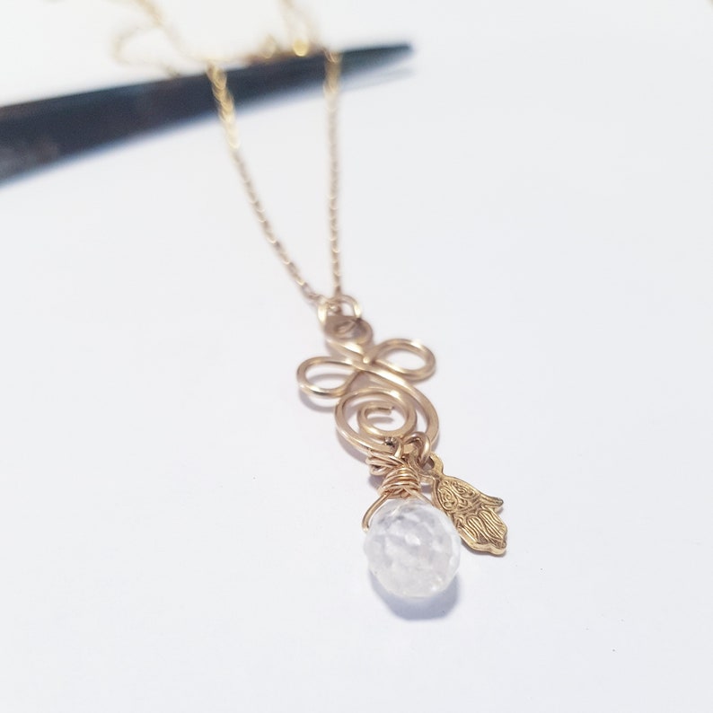 Gold layered necklace Protection necklace Good luck charm | Etsy