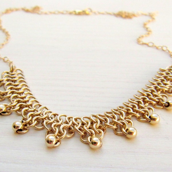 Gold Bib Necklace - Etsy