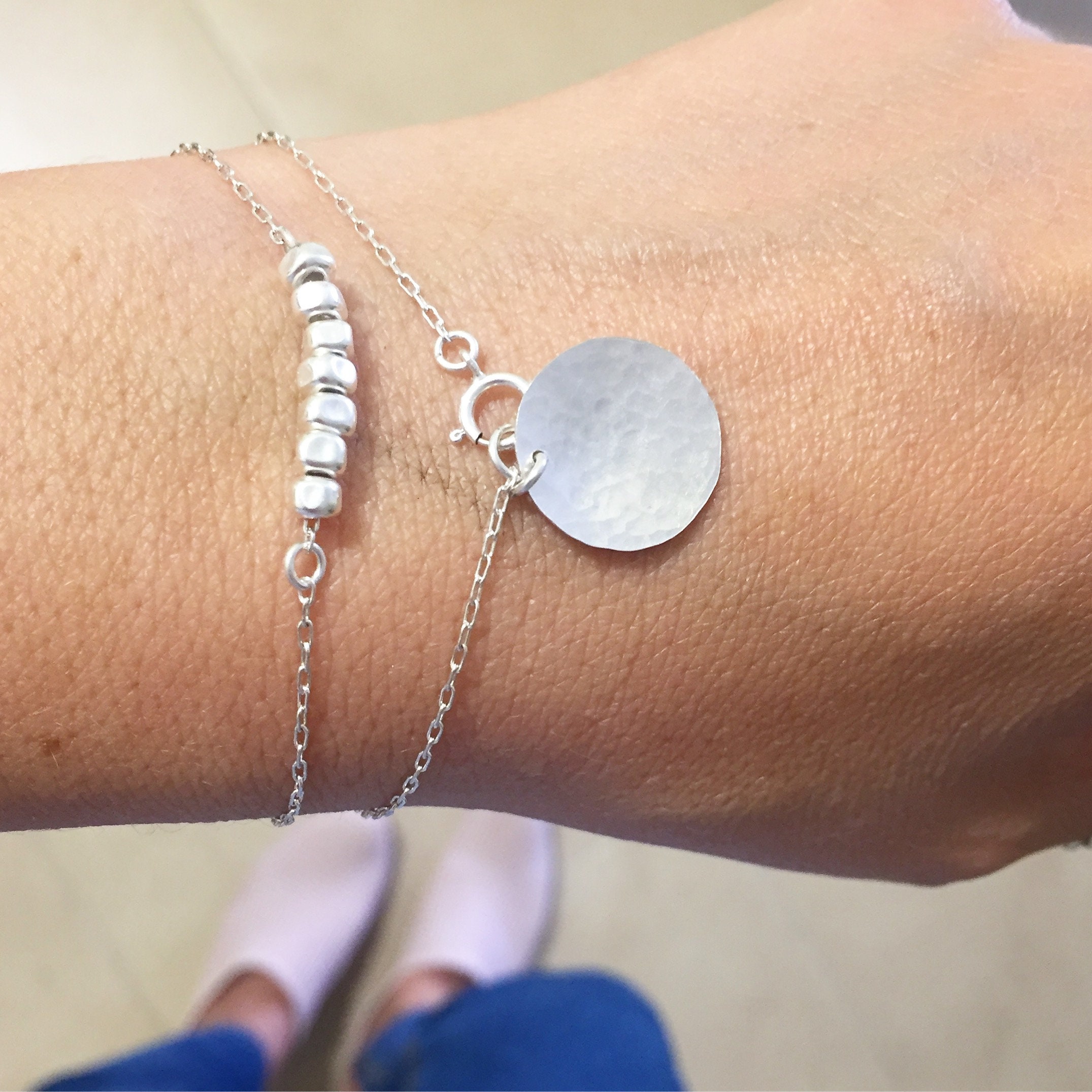 Silver Bracelets Bracelet Set Layered Bracelets Sterling | Etsy