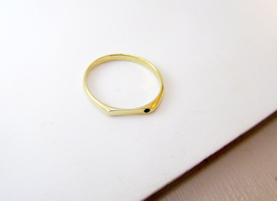 Signet Ring Gold Rings Gold Stacked Ring Womens Ring | Etsy