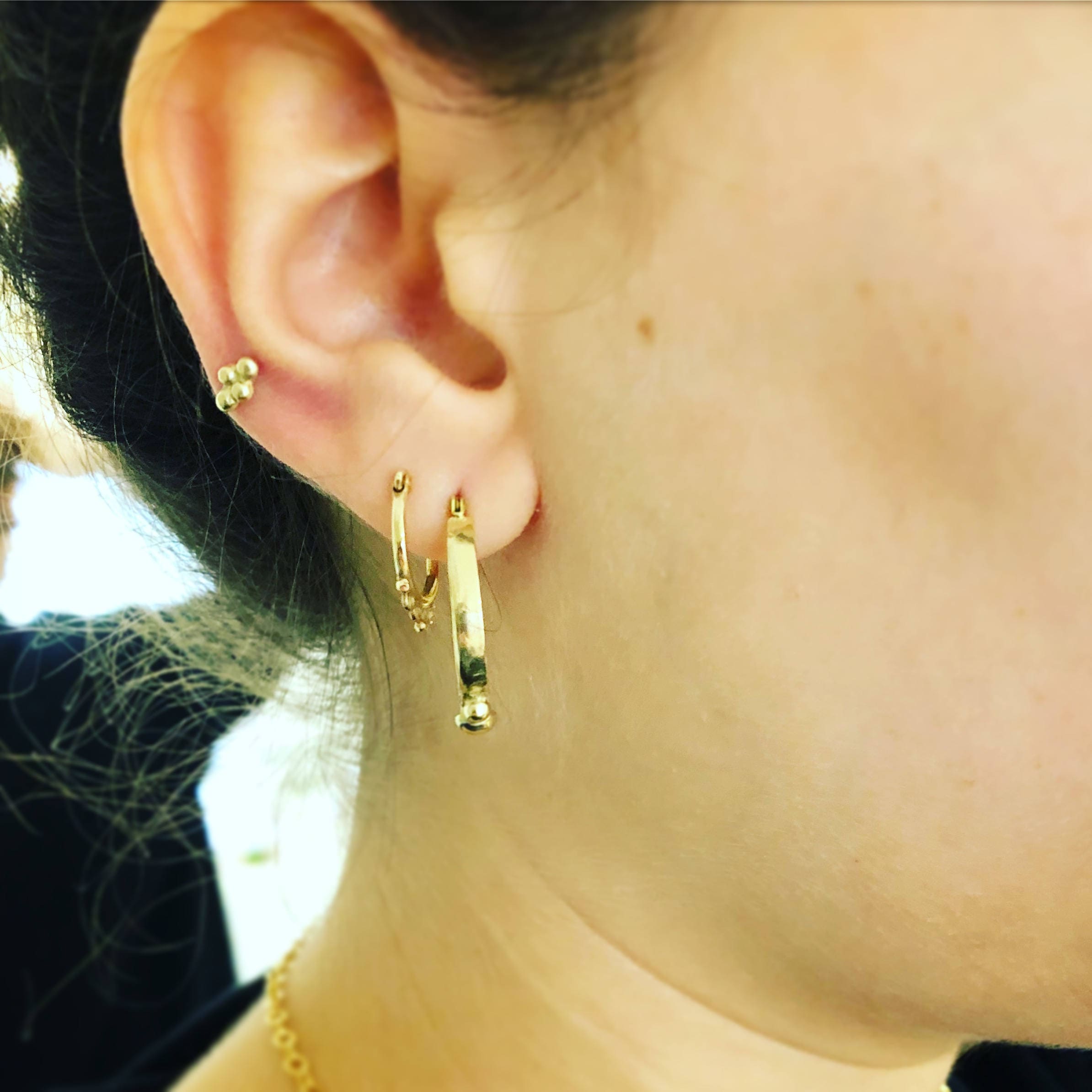 Solid gold earrings Gold stud earrings 14k yellow gold | Etsy