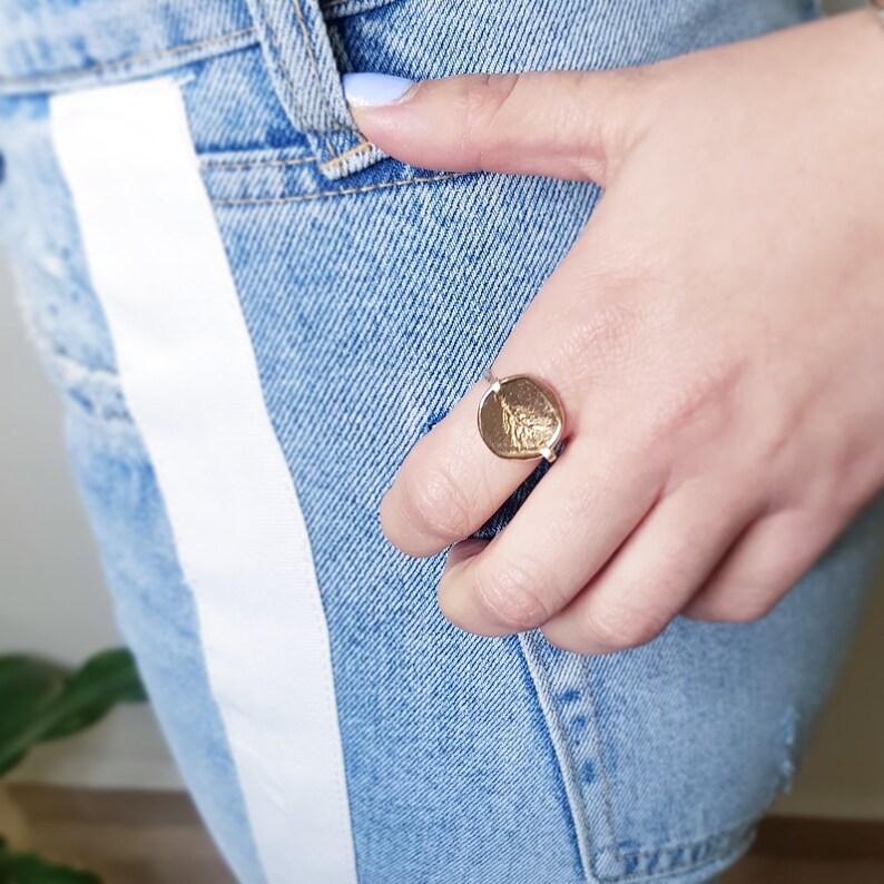 Gold ring for women Rings for women Stacked ring Coin | Etsy