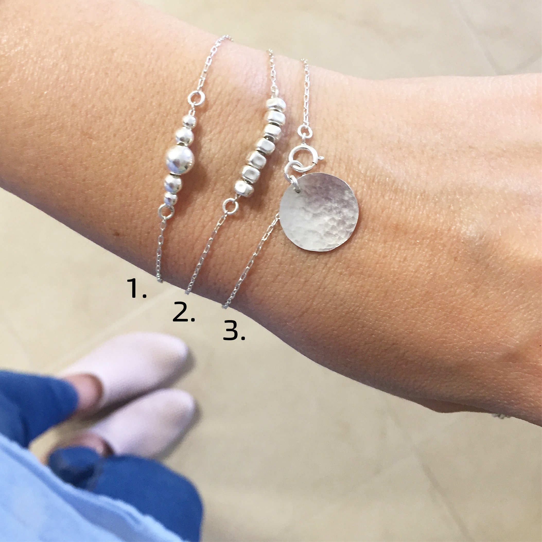 Silver Bracelets Bracelet Set Layered Bracelets Sterling | Etsy