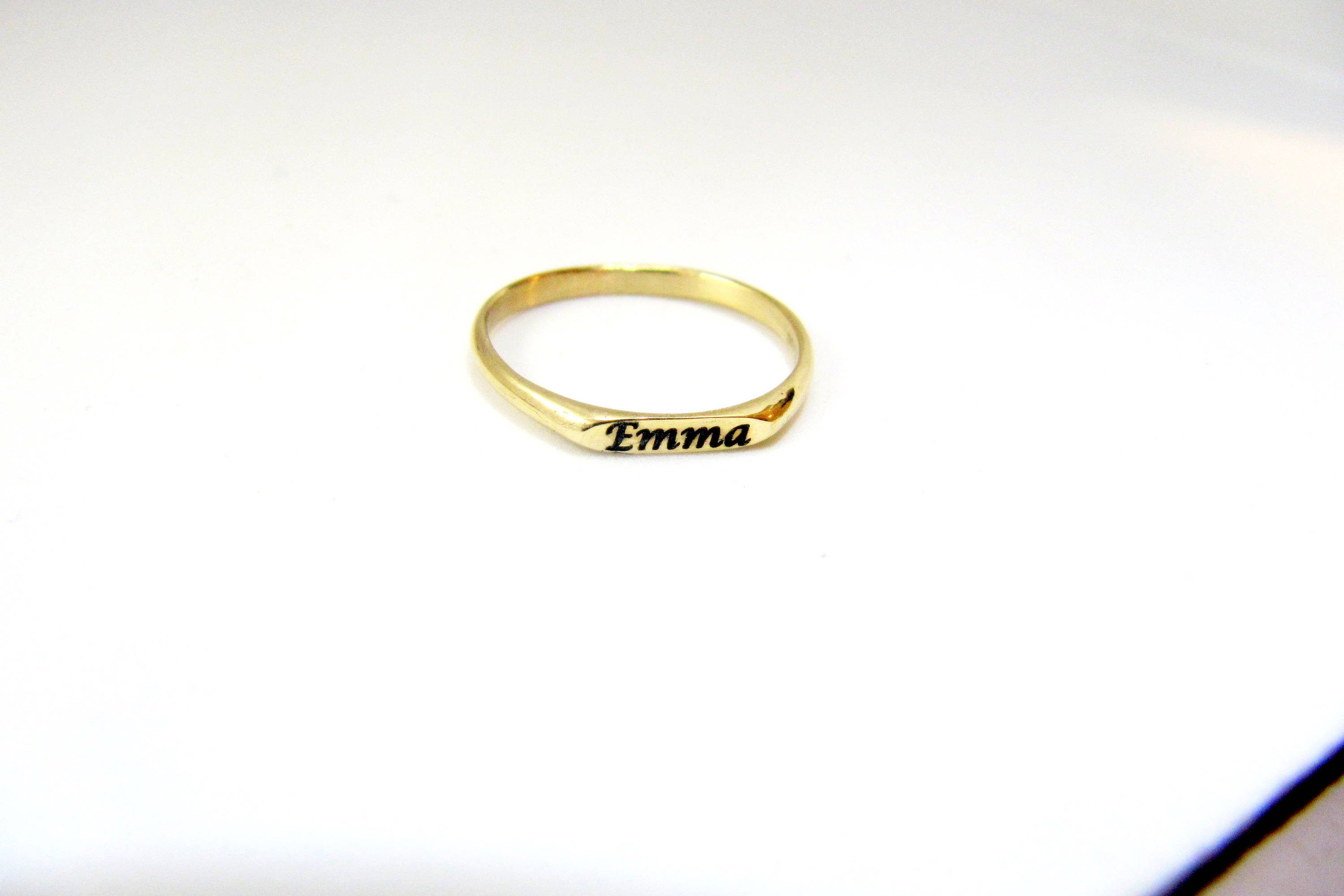 Stacked Name Ring Gold Signet Ring Solid Gold Ring Signet | Etsy