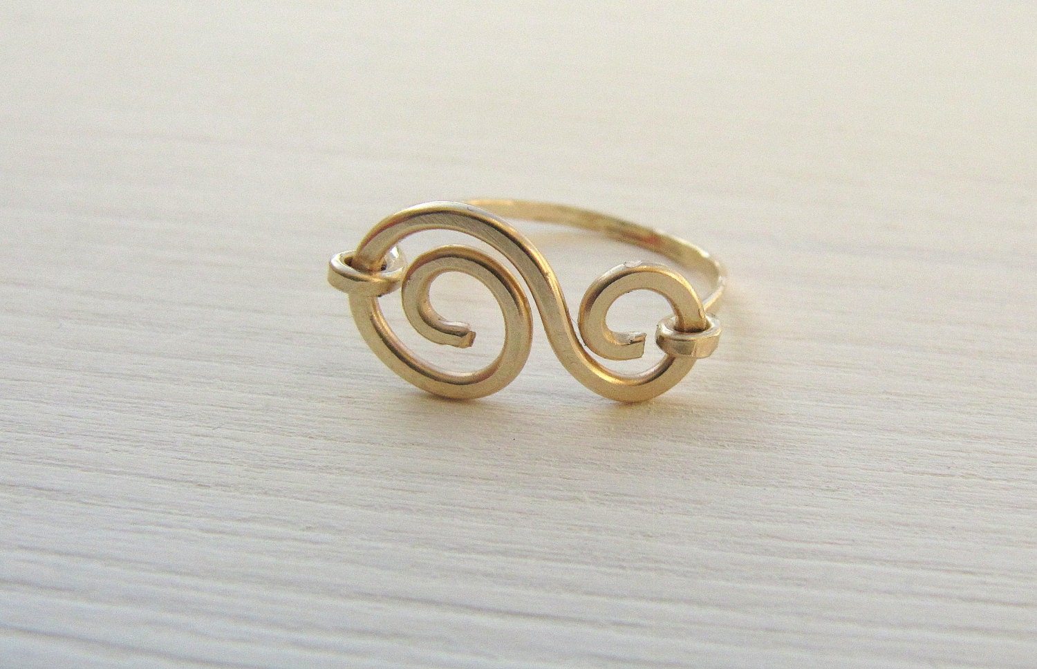 Gold ring Boho ring Hammered rings Gold rings women Spiral | Etsy