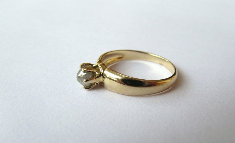 Raw diamond ring Diamond engagement ring Gold rings women | Etsy