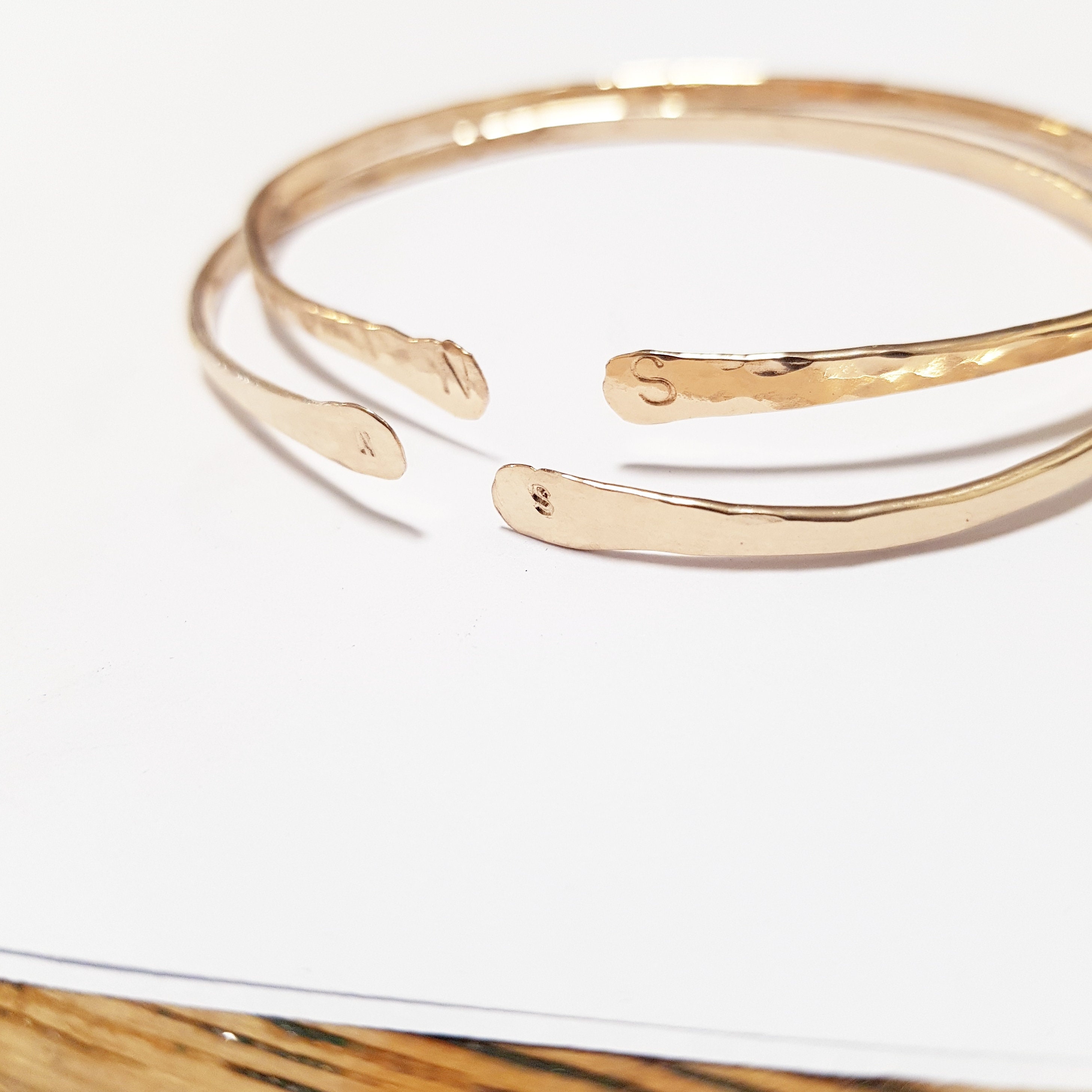 Gold cuff bracelet Gold bracelet Gold bangle Initials | Etsy