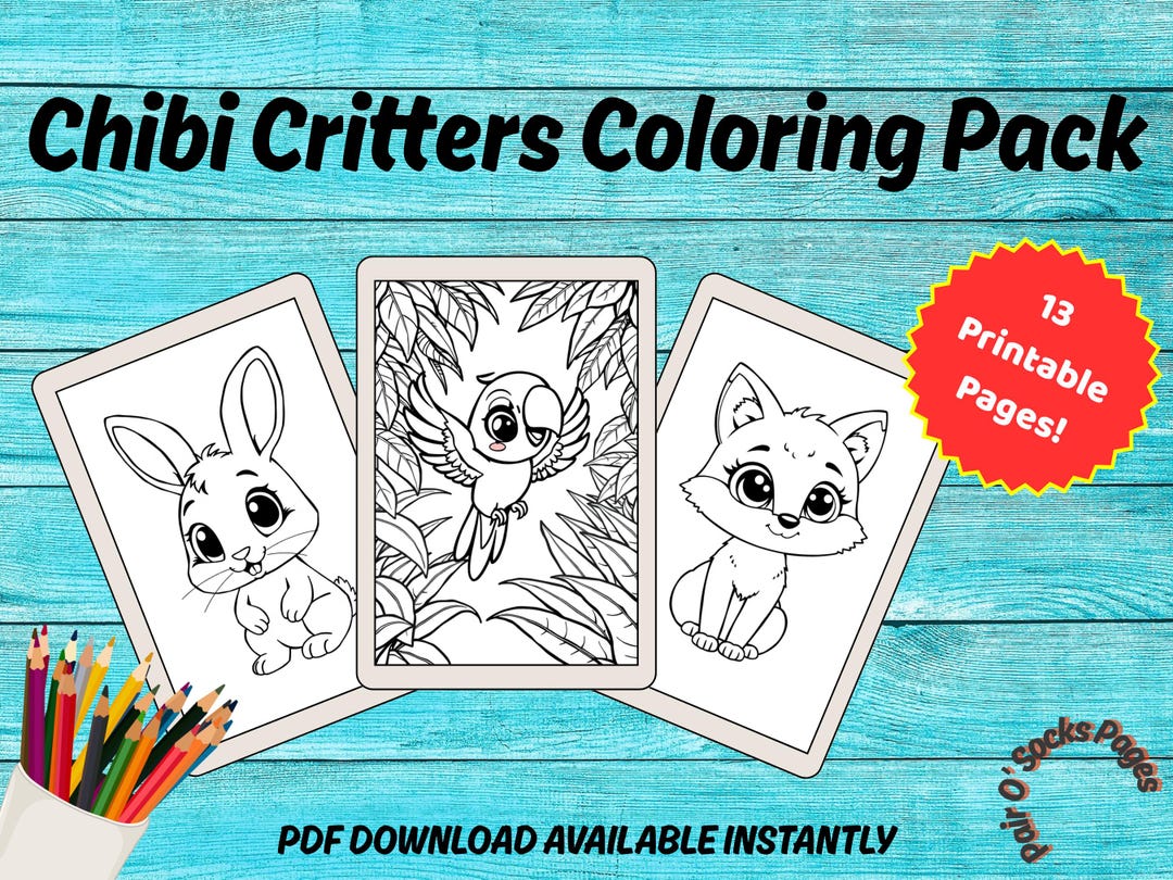 Chibi Critters Coloring Pages – 13 Printable Animal Pages for Kids ...