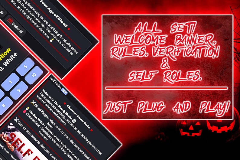 Gothic Horror Discord Server: Red Theme, Bots & Features - Etsy