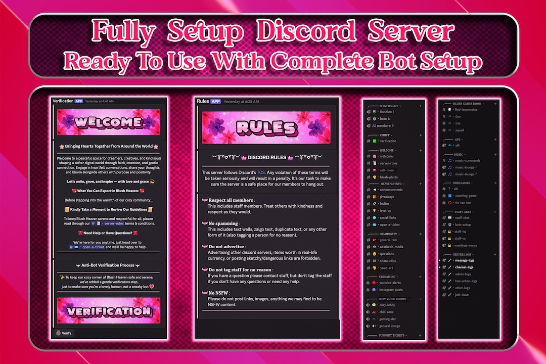 Blush Haven Discord Server: Ready-to-use Community Hub - Etsy