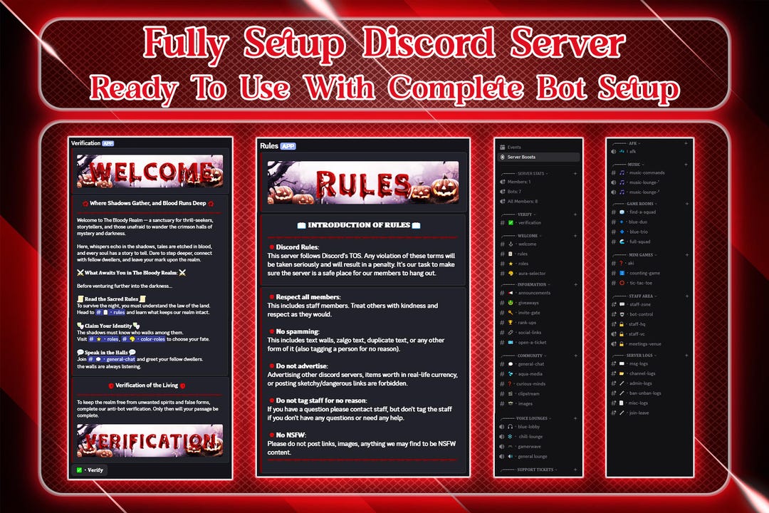 Gothic Horror Discord Server | Fully Set up With Bots & Features ...