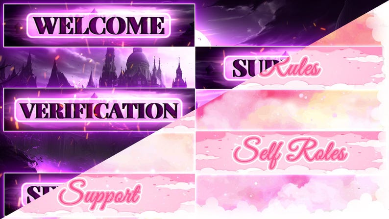 Non-animated Discord Banners | Aesthetic | Welcome, Rules, Roles + More ...