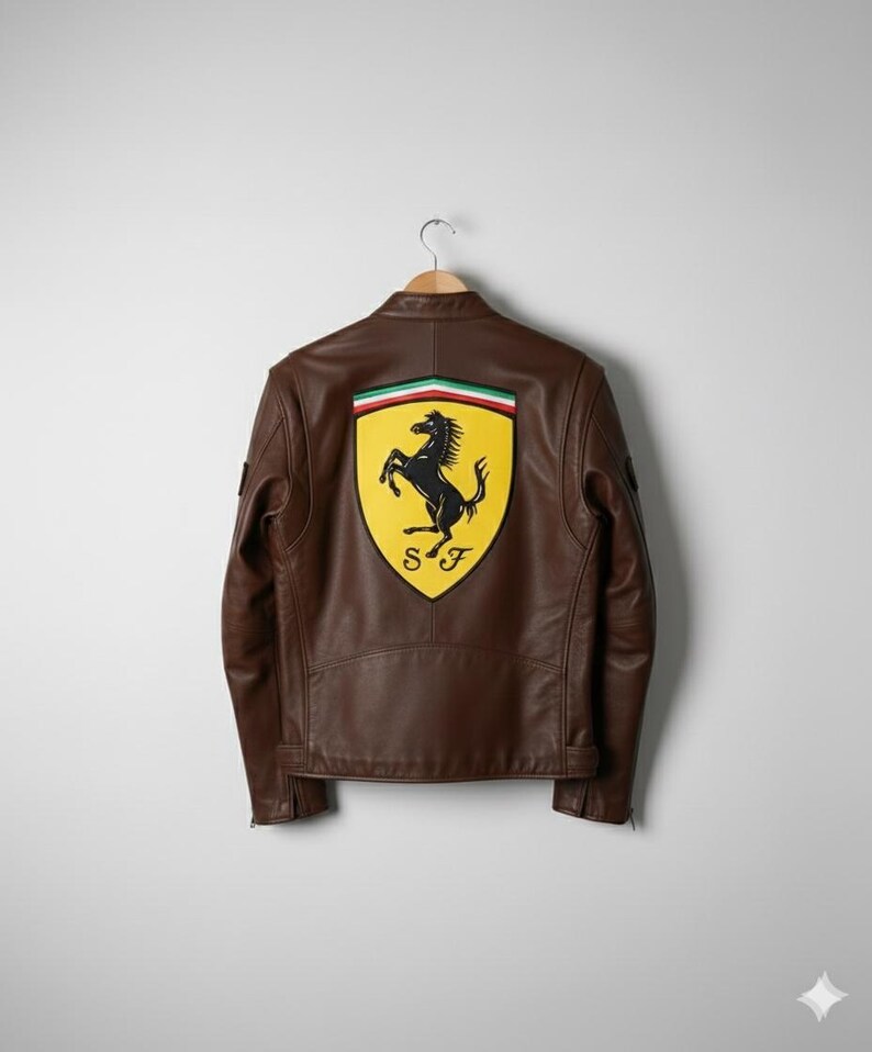 Handmade Ferrari Racing Leather Jacket | Ferrari Formula 1 Motorsport ...