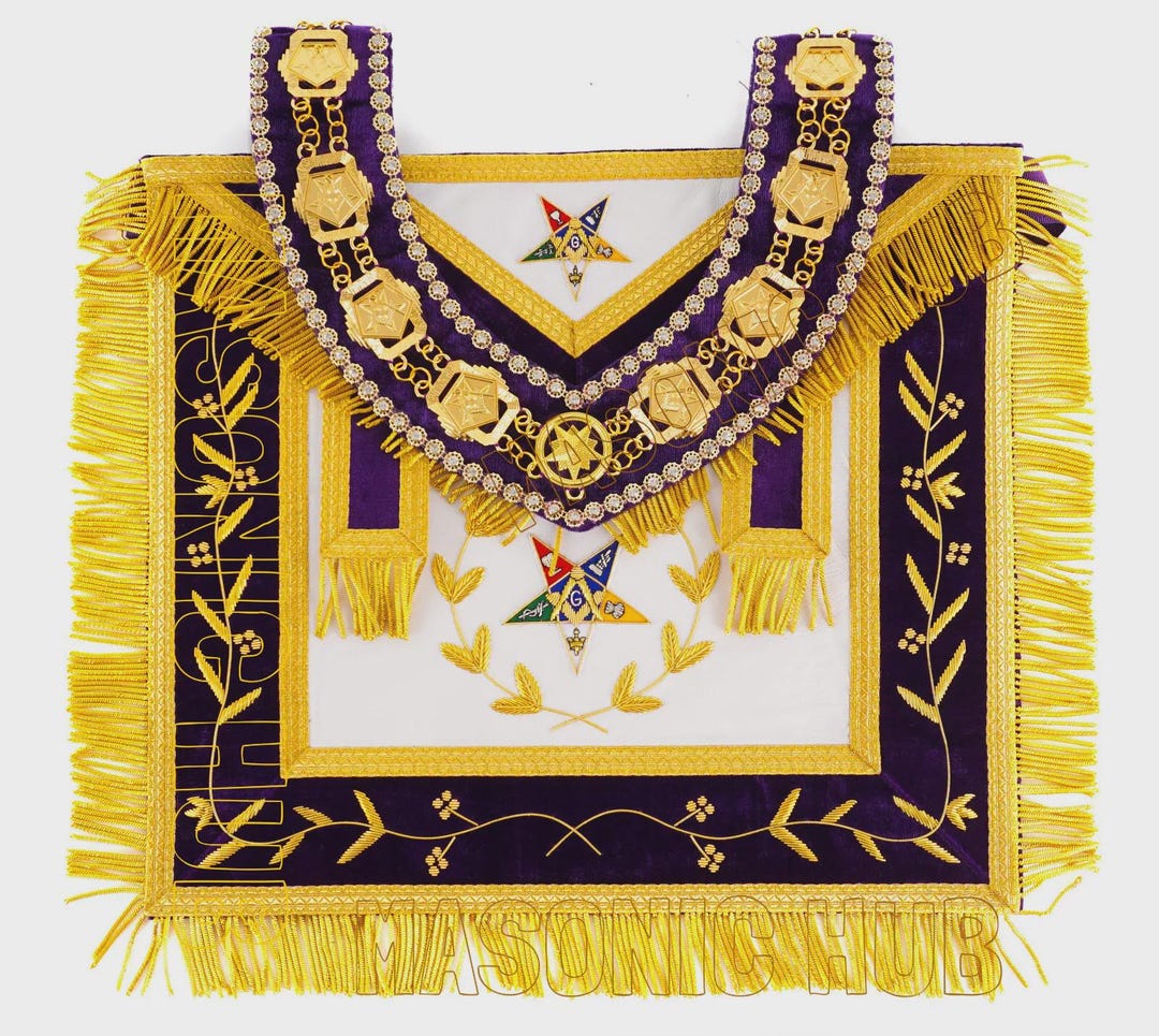 Masonic OES Grand Patron Apron With Chain Collar - Etsy