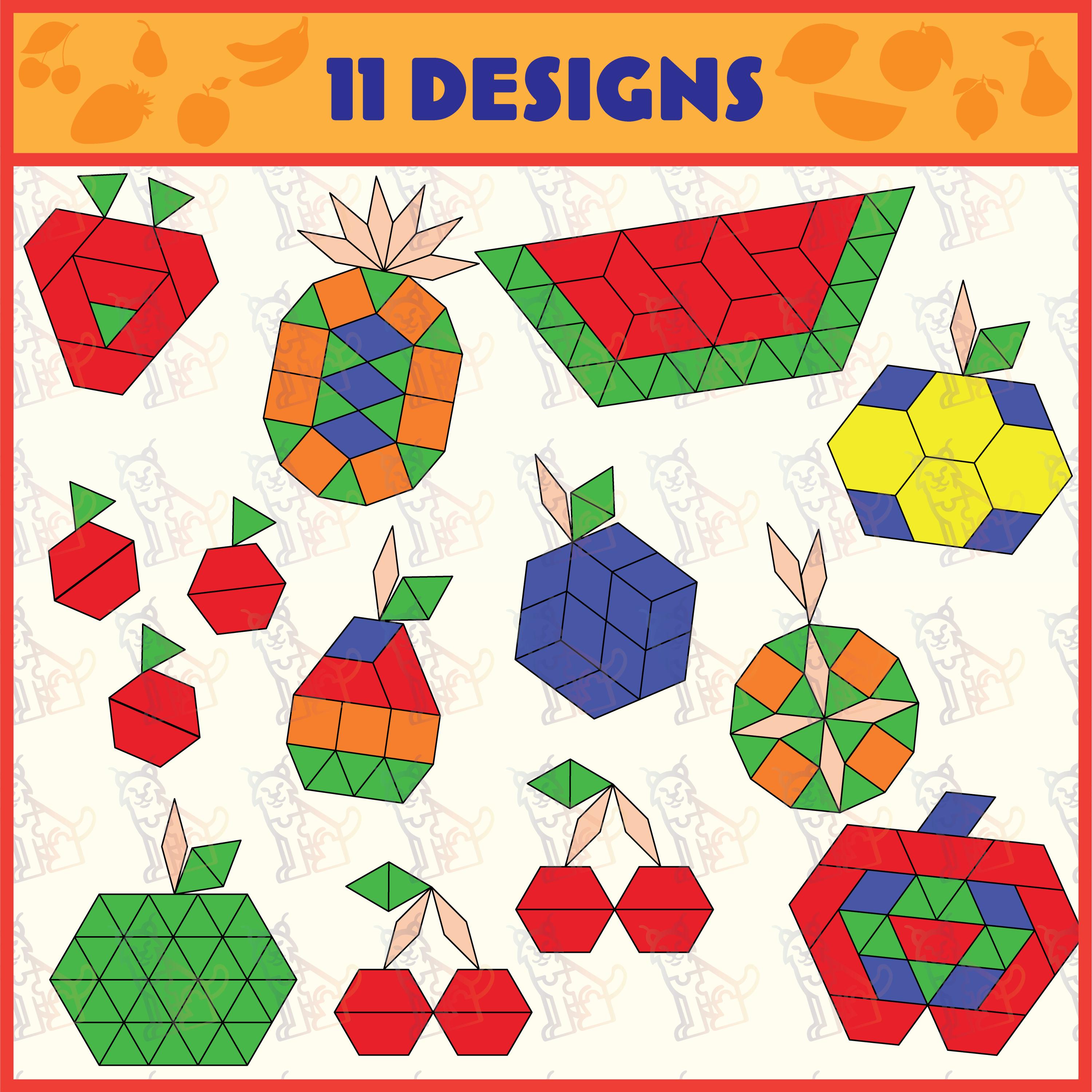 Fruit Pattern Block Clipart - Etsy