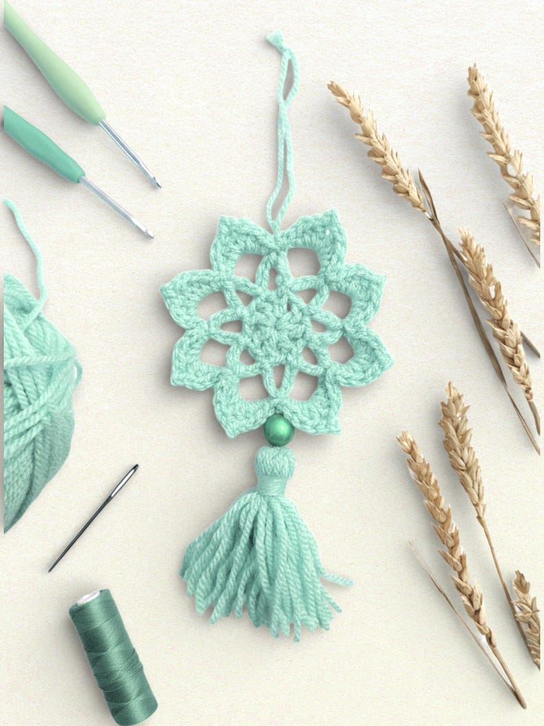 CROCHET PATTERN Spring Flower Crochet Ornament Cottagecore Shabby Chic ...