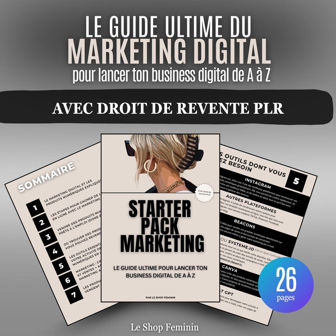 Digital Marketing Starter Pack – French Ebook With PLR License ...