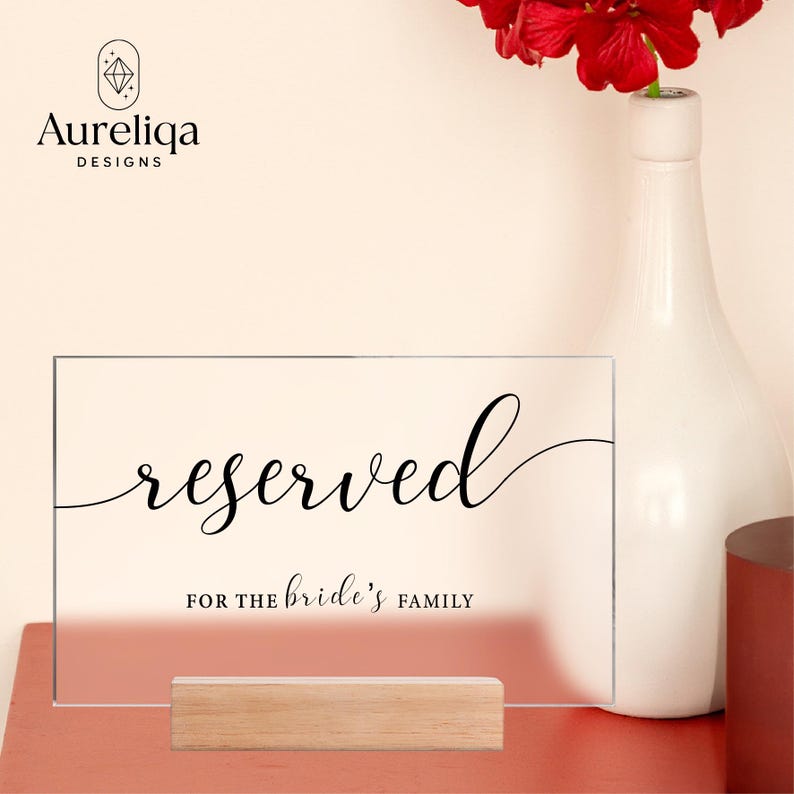 Custom Wedding Table Sign: Personalized Acrylic Plaque With Engraved ...