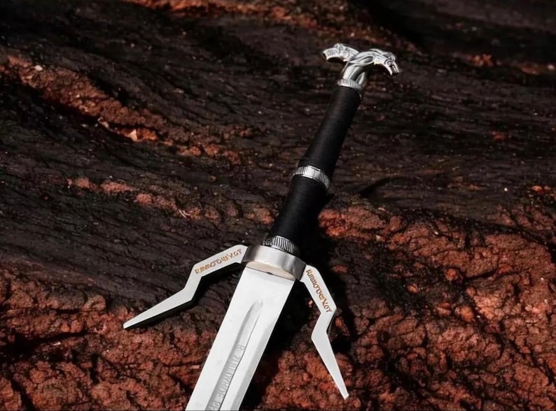 Handmade the Witcher 3 Silver Rune Sword | Geralt of Rivia Replica ...