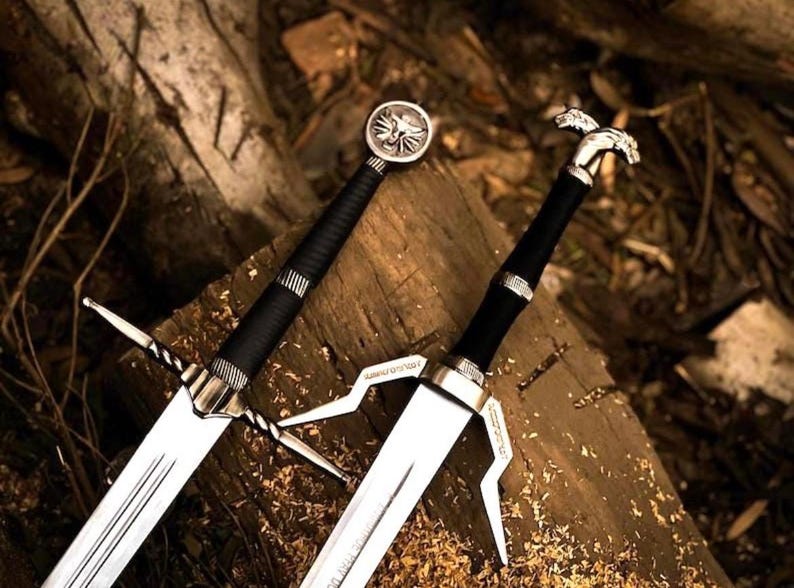 Handmade the Witcher 3 Silver Rune Sword | Geralt of Rivia Replica ...
