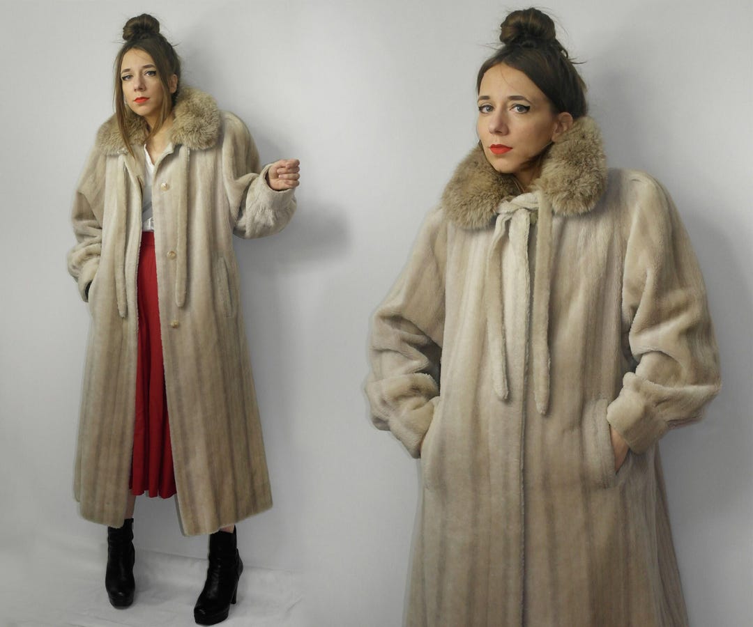 Vintage 70s Alpaca Wool Coat Hartmann Modell | Beige Cream Winter Coat ...