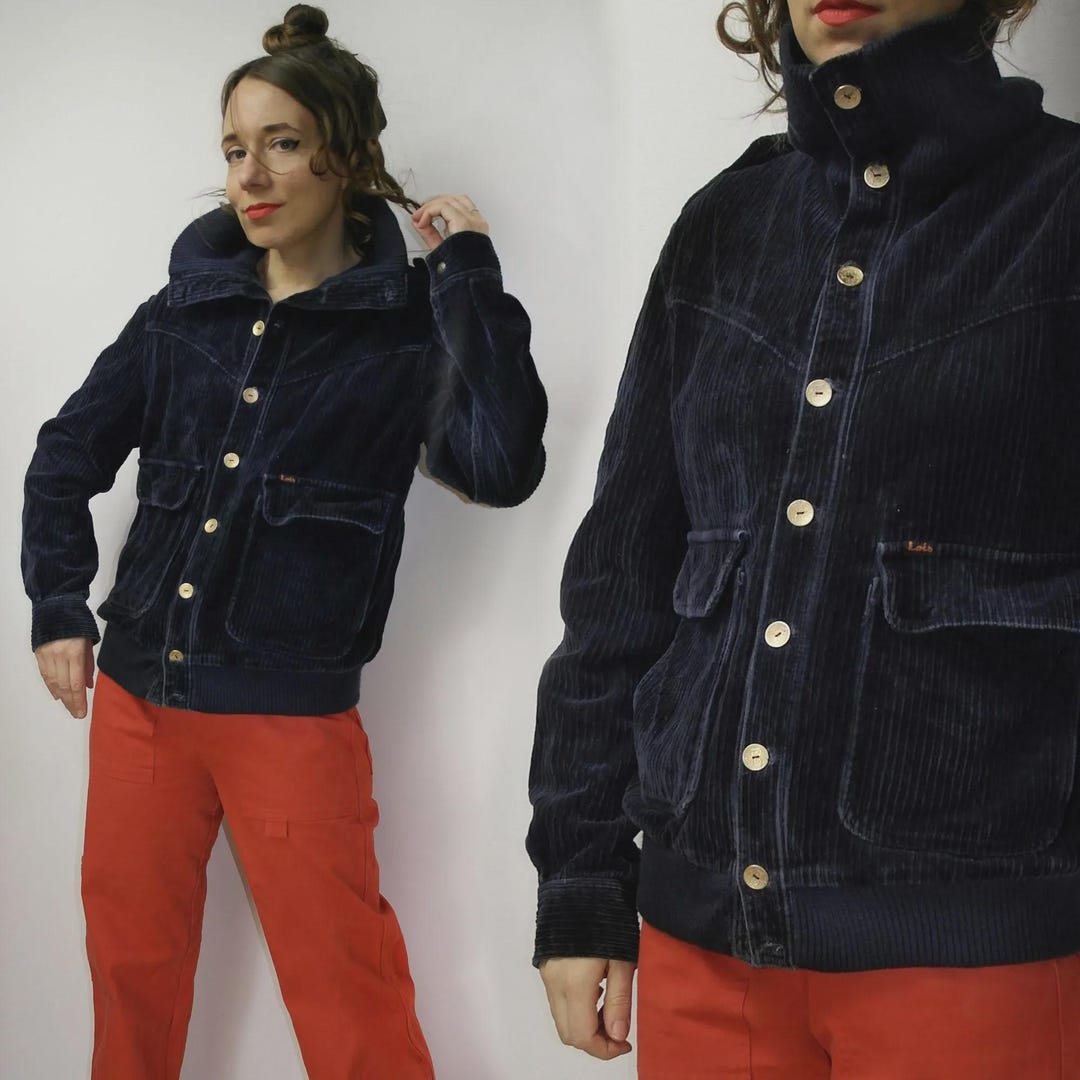 70s Blue Corduroy Jacket – Lois Spain – Cotton Jacket With Pockets ...