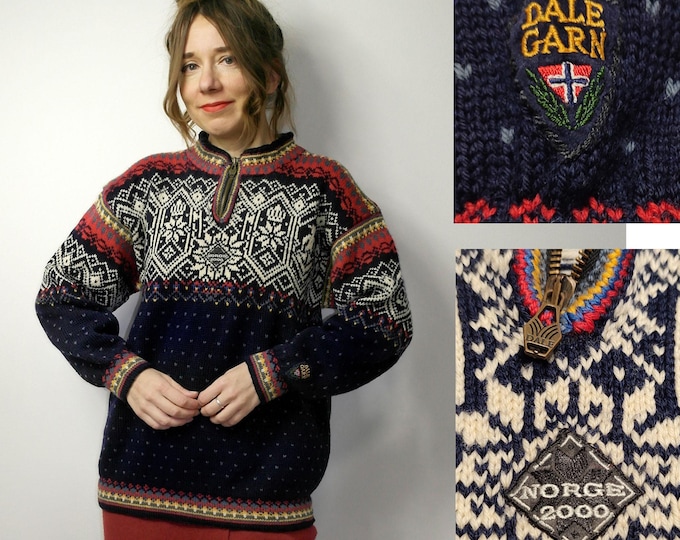Vintage Dale of Norway Norge 2000 Pattern Wool Sweater – Handmade Dale ...