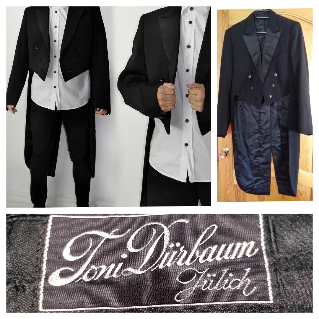 60s 70s German Tuxedo Tailcoat by Toni Dürbaum Vintage Wool Suit Made ...