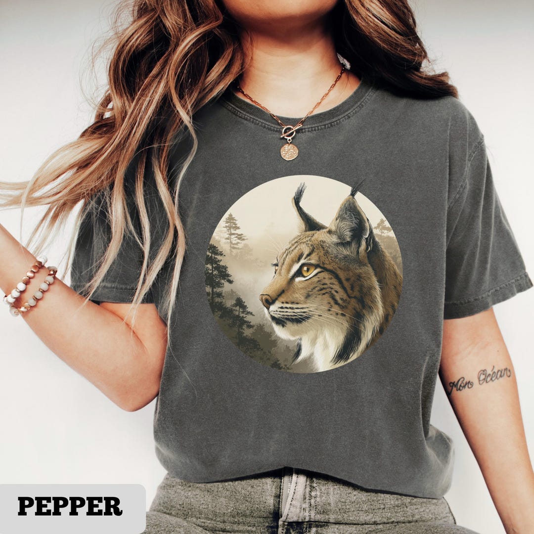 Lynx Animal Wildlife T-shirt, Nature Lover Tee, Forest Animal Shirt ...