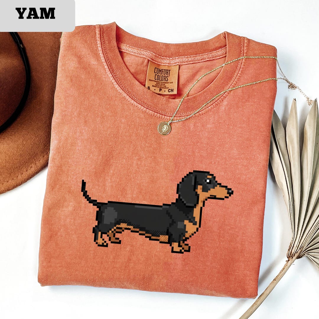 Retro Pixel Art Dachshund Cute Shirt, Retro Dog Lover Gift, Cute Wiener ...