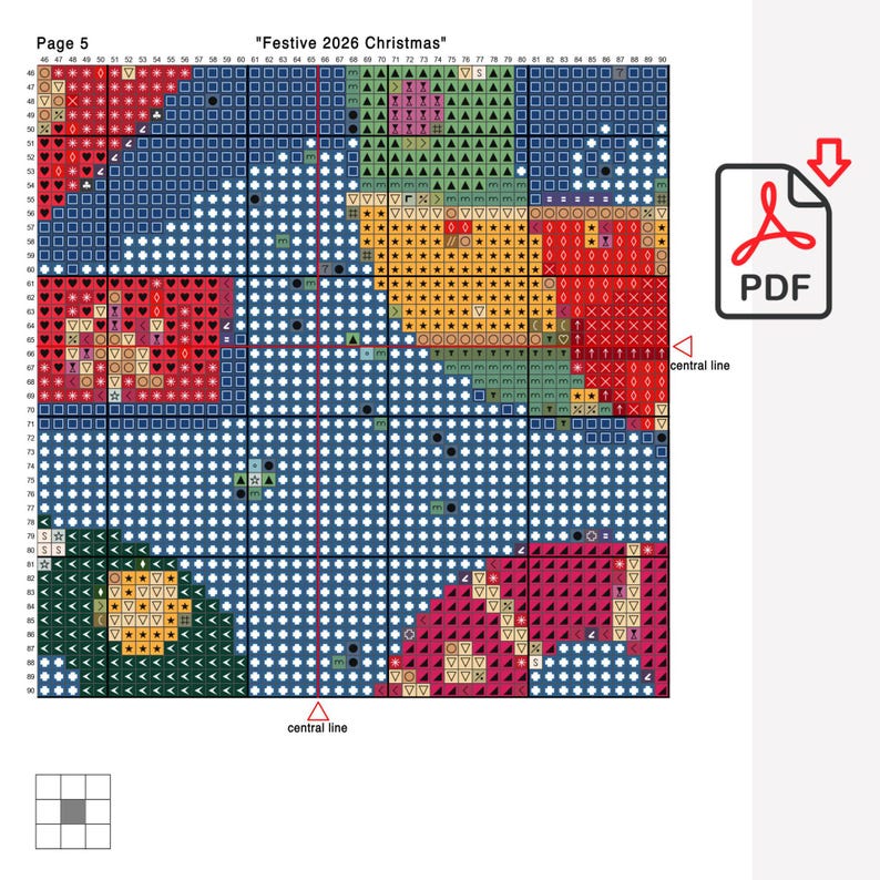 Festive 2026 Christmas Cross Stitch Pattern, New Year Winter Decor (PDF ...