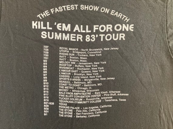 Original METALLICA RAVEN 1983 Tour vintage T SHIRT - Gem