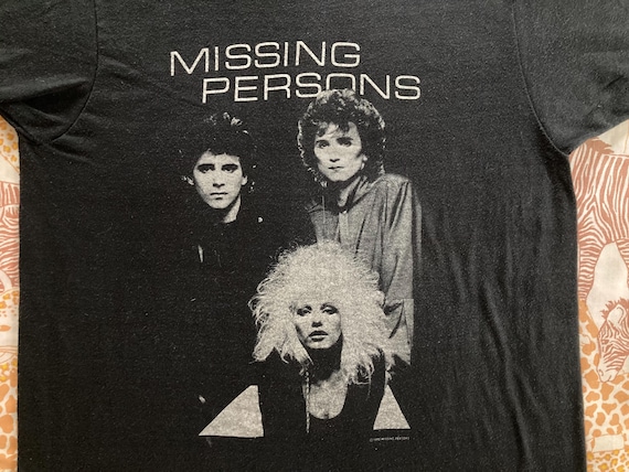 Original MISSING PERSONS 1982 screen stars vintage T … - Gem