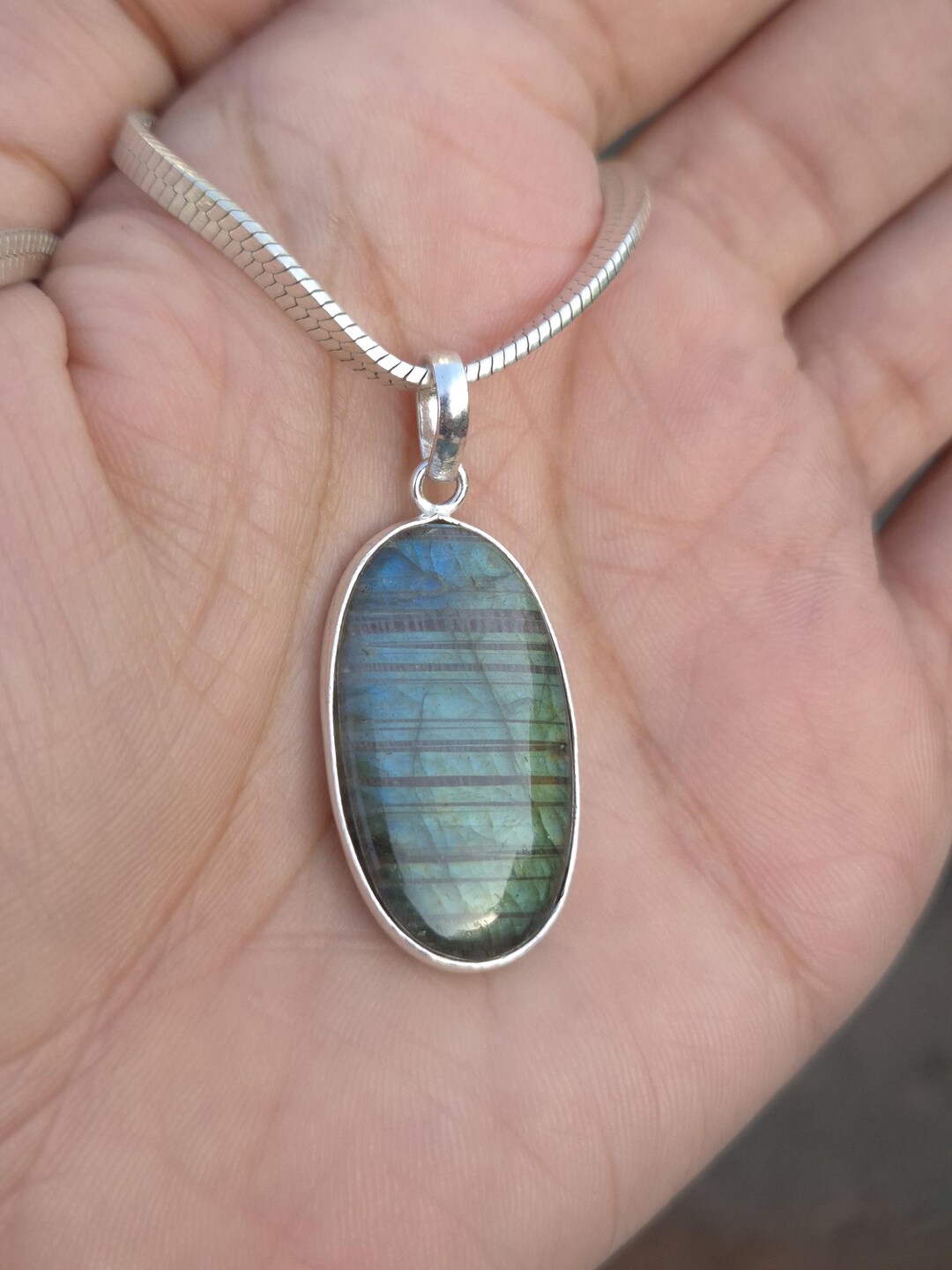 Handmade Labradorite Pendant : Blue Labradorite Jewelry - Etsy