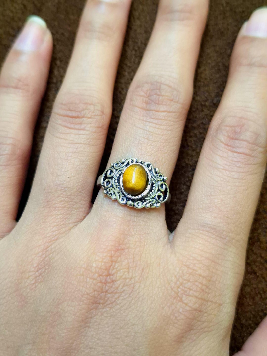 Handmade Tiger Eye Ring: 925 Sterling Silver - Etsy